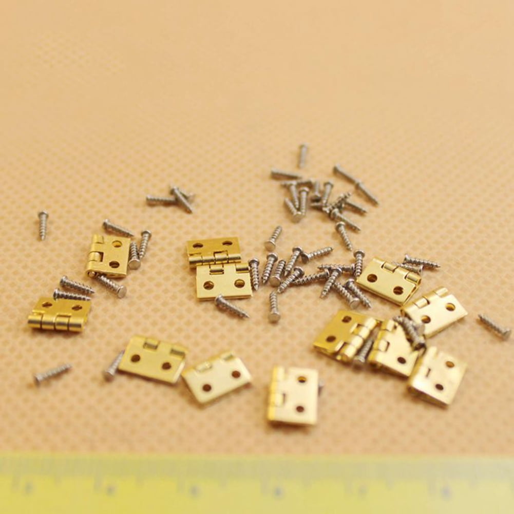 SPRING PARK 12Pcs Hinge + 48Pcs Screws Doll House DIY Mini Assembly ...