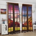 Colorful Autumn Mountain Blackout Curtains, Red Forest Grassland ...