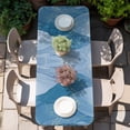 Abstract Ombre Fitted Rectangle Tablecloth 32" x 96" Light Blue Marble ...