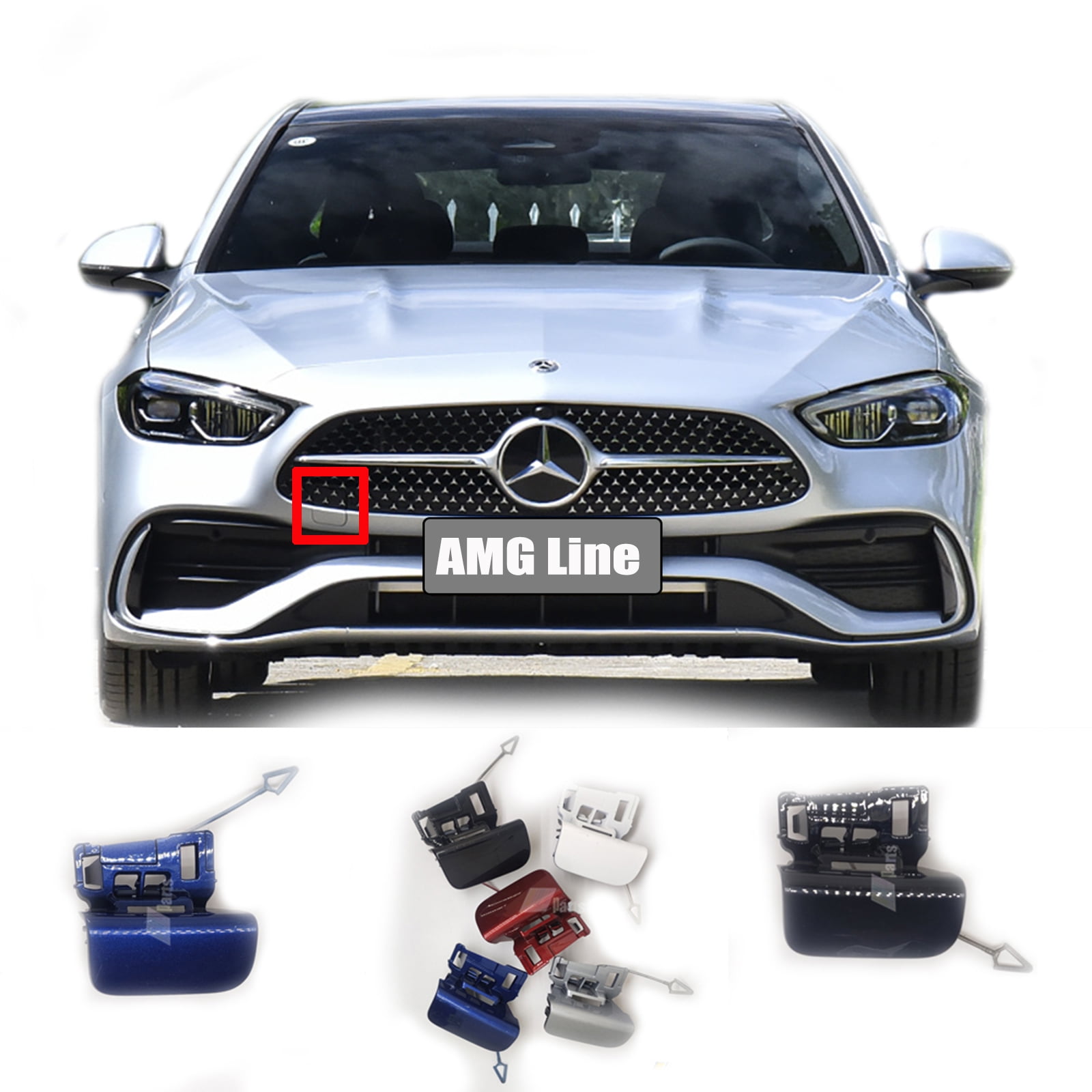 Trimla Front Tow Cover for 21-23 Mercedes-Benz C-Class W205 AMG Line ...