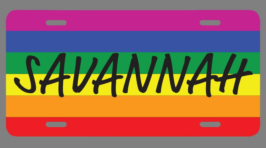 Savannah Name Pride Flag Style License Plate Tag Vanity Novelty Metal ...