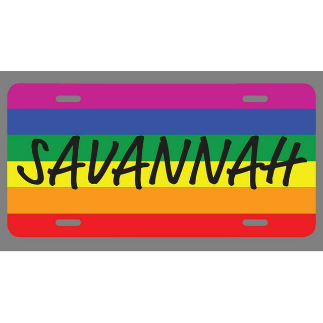 Savannah Name Pride Flag Style License Plate Tag Vanity Novelty Metal ...
