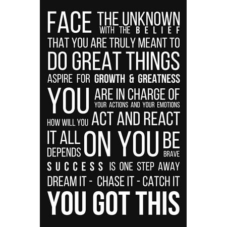 Eco-Friendly 11 x 17 Inches Face The Unknown Motivational Typography ...