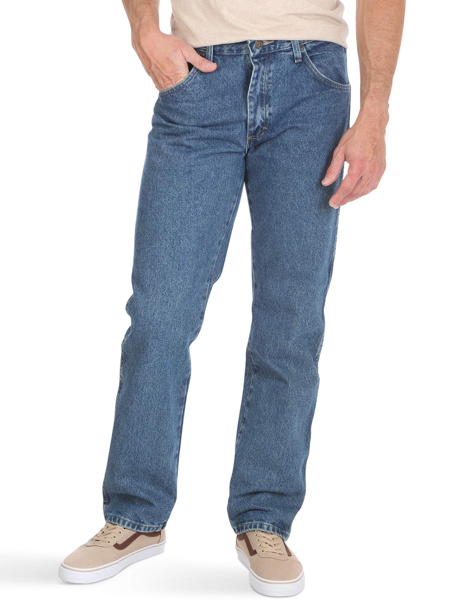 Wrangler Authentics Men s Regular Fit Comfort Flex Waist Jean Chalk Blue 40W x 29L Walmart