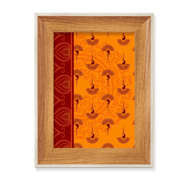 Printing Repeat Cloth Orange Colorful Art Desktop Wooden Photo Frame ...