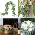 Coolmade 5.5Ft Greenery Garland, Artificial Vines Faux Eucalyptus Leaf ...