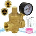 DN20 Brass Adjustable Water Pressure Reducer Valve with Gauge Meter - 3 ...