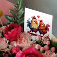 3drose, Cute Orange, Purple, and Red Chicken Couple Illustration, 12 ...