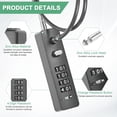CERPXFF-Gate Locks for Outdoor Fence, 11.81IN Heavy Steel Cable Rope Keyless 4-Digit Combination ...