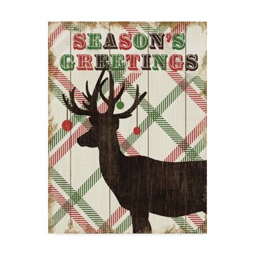 Trademark Fine Art 'Simple Living Holiday Deer' Canvas Art by Michael ...