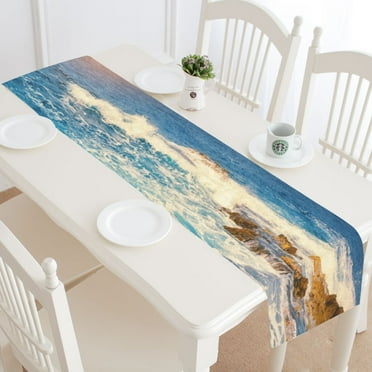 MYPOP Beach and Sea Table Runner Home Decor 14x72 Inch, Coastal Ocean ...