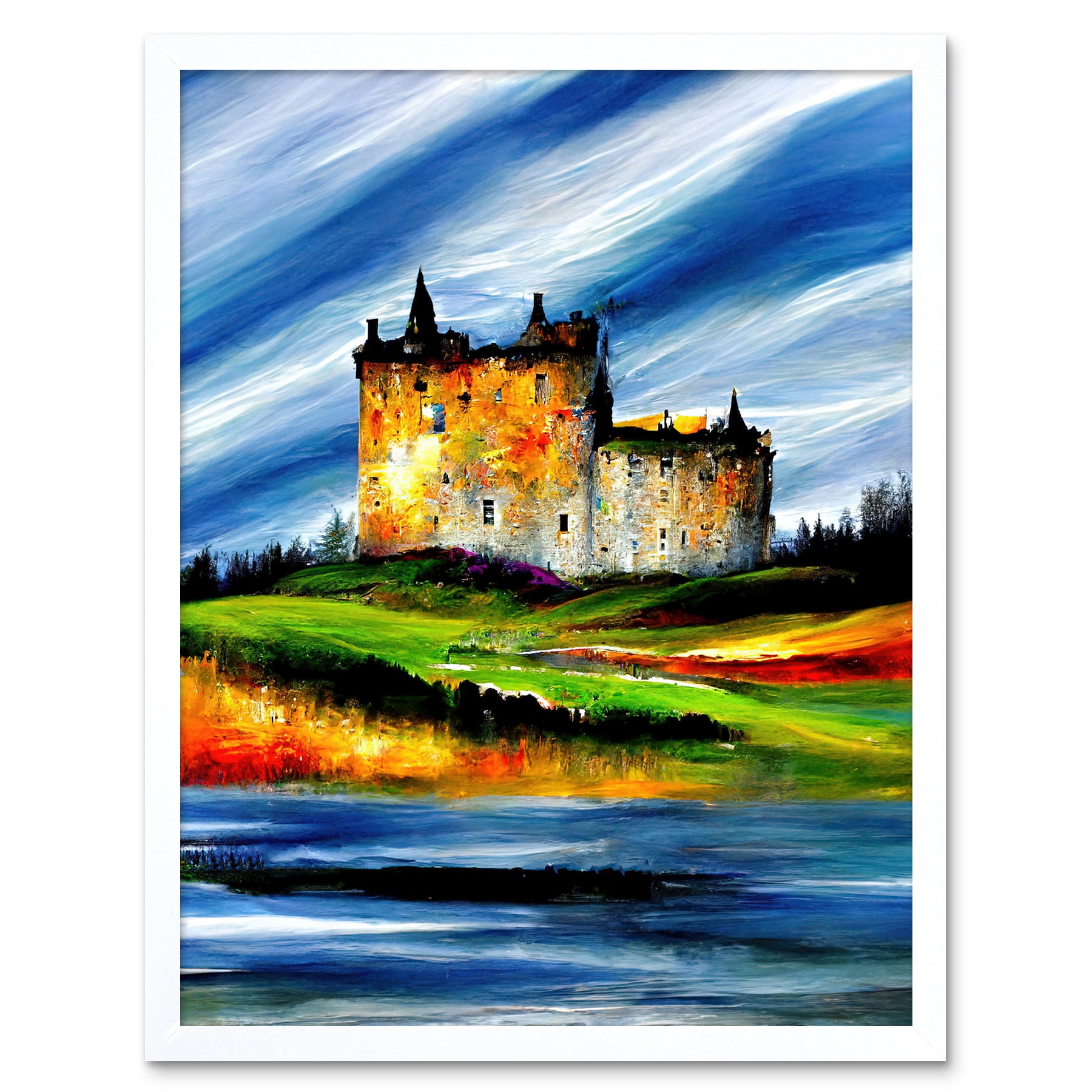 Eilean Donan Castle Sea Loch Scotland Landscape Art Print Framed Poster ...