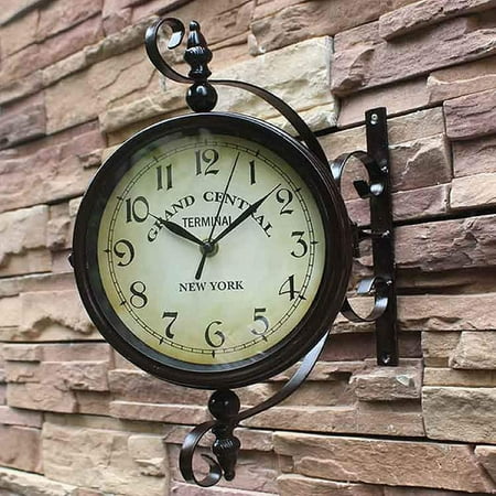 Outdoor Double Sided Wall Clock, Outdoor Double Sided Clock Waterproof ...