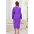 Heartnice Women Plush Zipper Robe, Long Fleece House Coat Nightgown with Pockets Solid Bathrobe ...