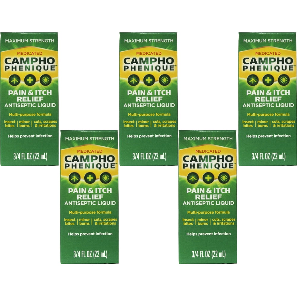 5 Pack - Campho-Phenique Pain Relieving Antiseptic Liquid, 0.75oz Each ...
