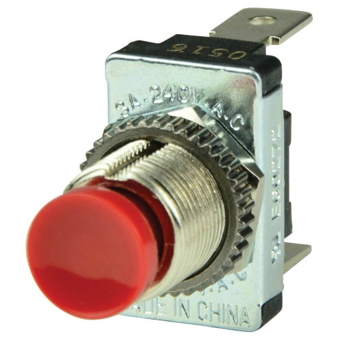 BEP Marine SPST Momentary Contact Switch - Red Red SPST Momentary ...