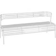 Safco CoGo Steel Bench with Back, Indoor Outdoor Use, White, 61 Inch ...