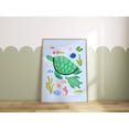 Cute Turtle Nursery Art - Sea Life Animals Educational Poster 12x18 ...
