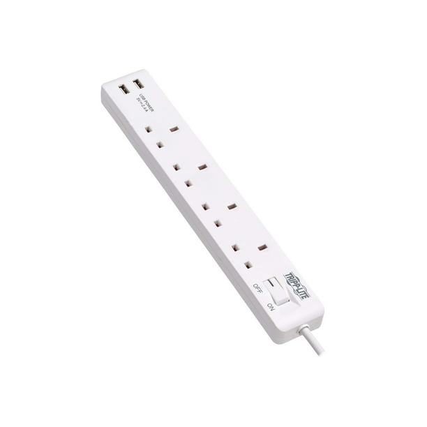 Tripp Lite 4-Outlet Power Strip with USB-A Charging - BS1363A Outlets ...