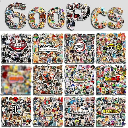 Anime Stickers Mixed Pack,600Pcs Mixed with Classic Anime Theme Sticker ...
