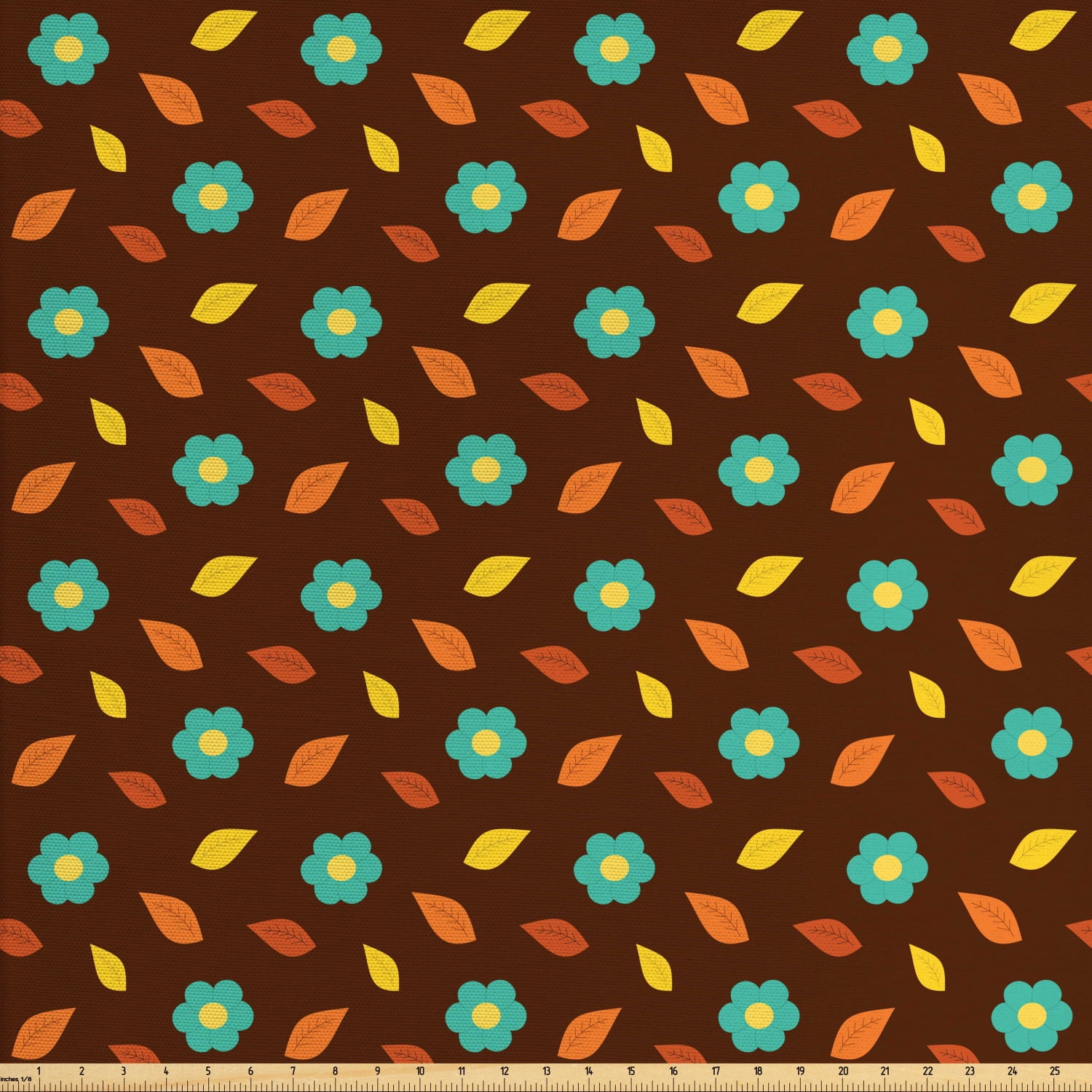 Fall/Autumn Fabric by The Yard, Warm Tones Fall Season Simple Leafs ...