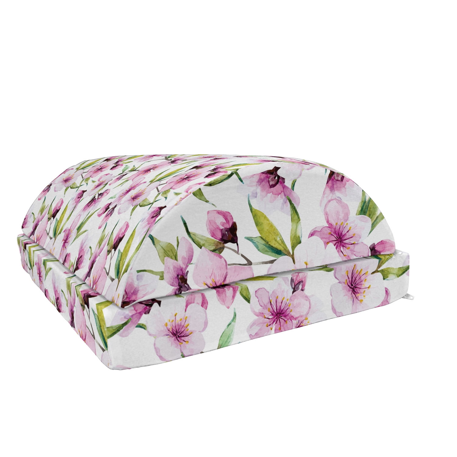 Spring Foot Rest, Aquarelle Spring Season Flowers in Pink Shades Birth ...