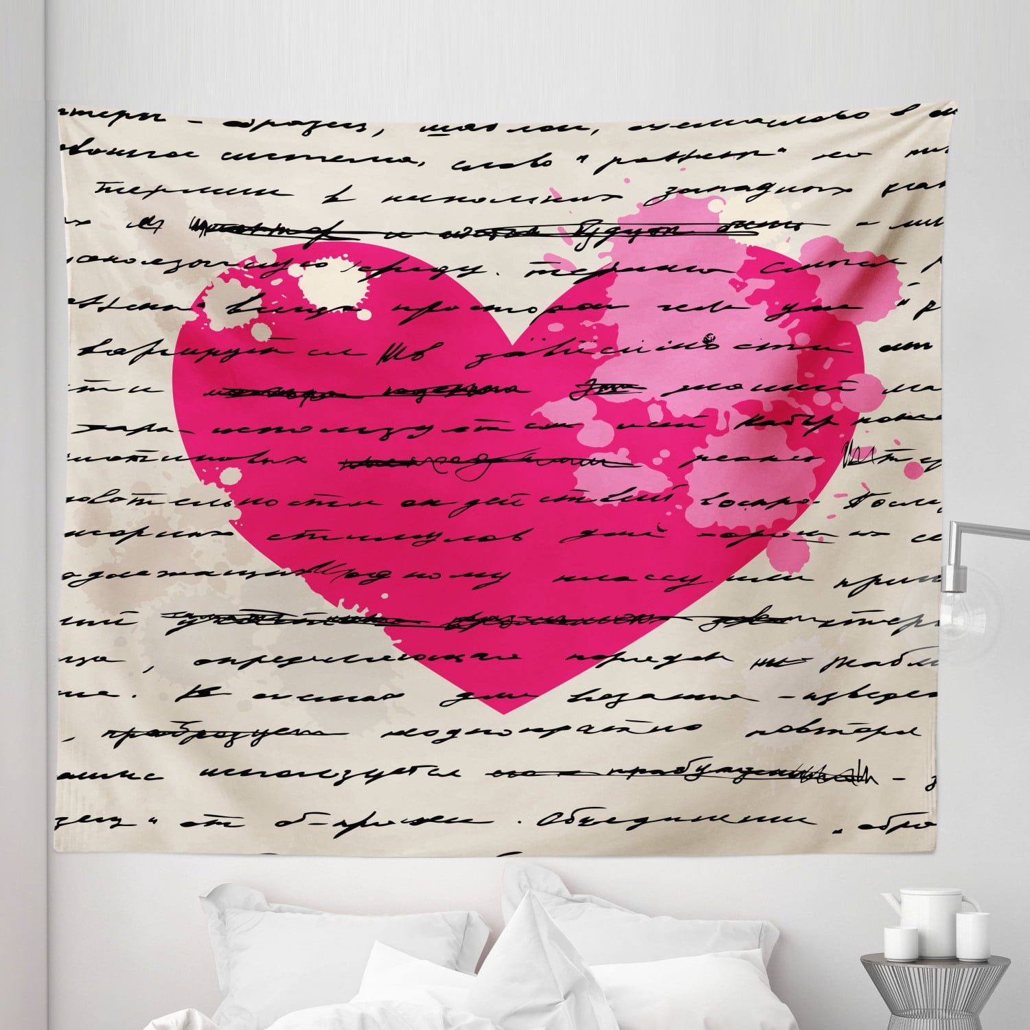 Antique Tapestry, Heart Design Elements Love Letter Handwriting ...