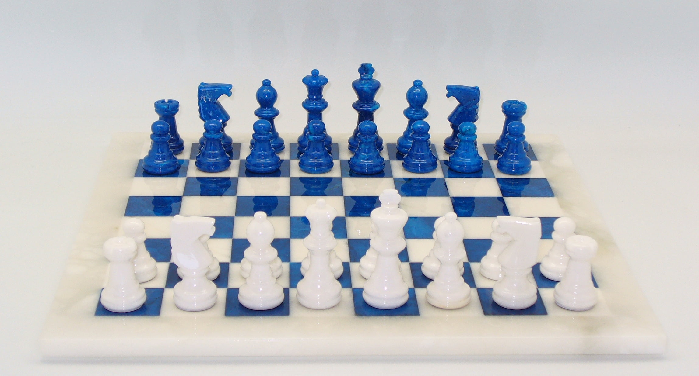 Blue & White Alabaster Chess Set - Walmart.com