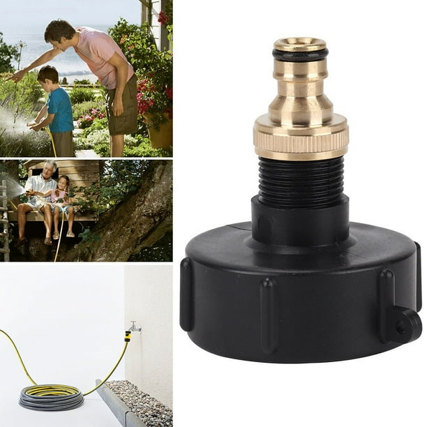 Bgsha High Quality Black IBC Adapter: Connect Water Tank to Garden Hose ...