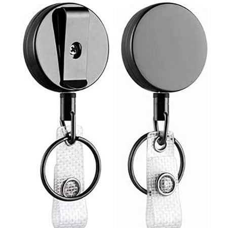 Hongchun 2 Pieces Retractable Key Reel Key Ring, Heavy Duty Retractable ...