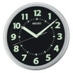 Seiko 12 inch Classic Round Black Watch Wall Clock w/ Luminous Numbers ...