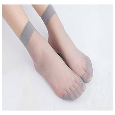 Lolmot 10 Pairs Women Girls Nylon Transparent Ankle High Sheer Socks ...