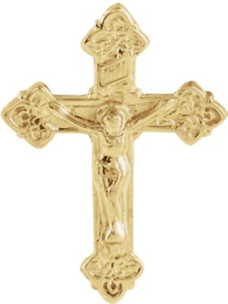 Crucifix Lapel Pin in 14k Yellow Gold - Walmart.com