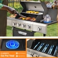 4-Burner BBQ Grill with Side Burner, 51,000BTU Propane Gas Grill with ...