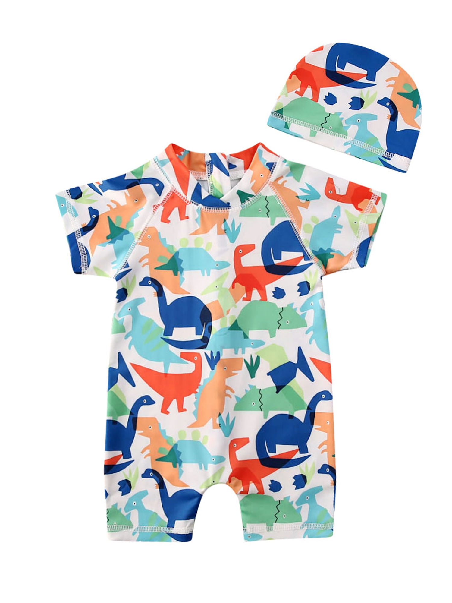 Dewadbow 2Pcs Toddler Kids Baby Boy Girl Dinosaur Swimsuit Beachwer ...