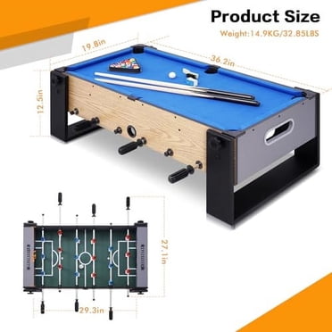 KICK Triplex 55″ Telescopic Rods 3-in-1 Swivel Multi Game Table (Black ...