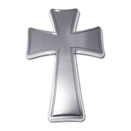 Elektroplate Pointed Christian Cross Silver Shiny Chrome OEM Automotive ...