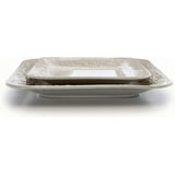 Elama Ivory Lotus 16 Pieces Square Dinnerware Set - Walmart.com