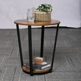 Small Round 2 Tier Wooden Side End Table for Small Spaces Bedroom ...