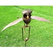 Large Kinetic Metal Brown Owl, Wind Spinner Garden Art & Yard Stake ...