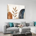 Bohemian Nordic Canvas Print Wall Art, Simple Colorful Abstract Leaves ...