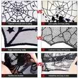 Vorkoi Lace Spider Web Table Topper Cloth, 40-Inch Round Black ...