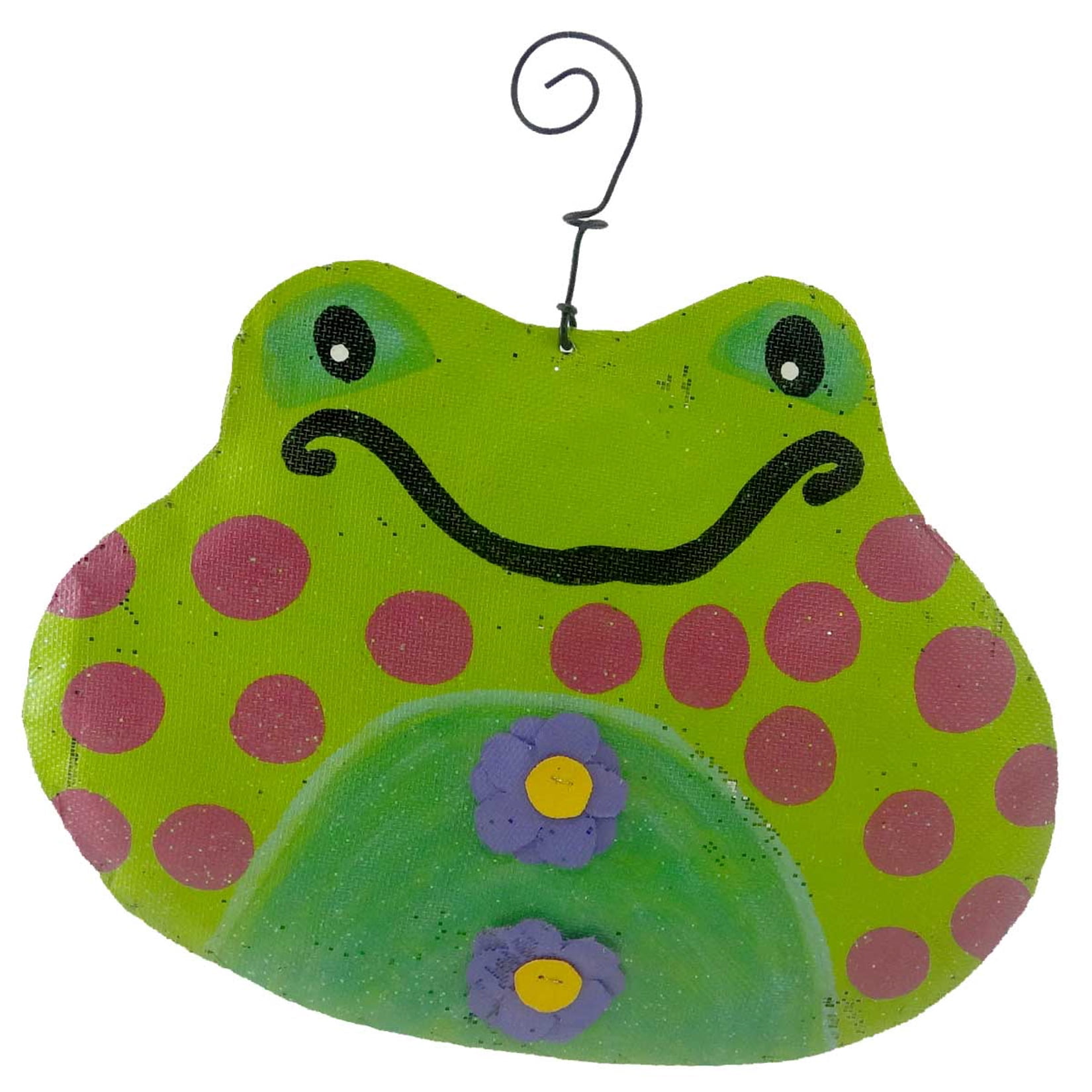 Peri Woltjer FRIENDLY FROG HANGER Metal Screen Spring Flower Garden ...
