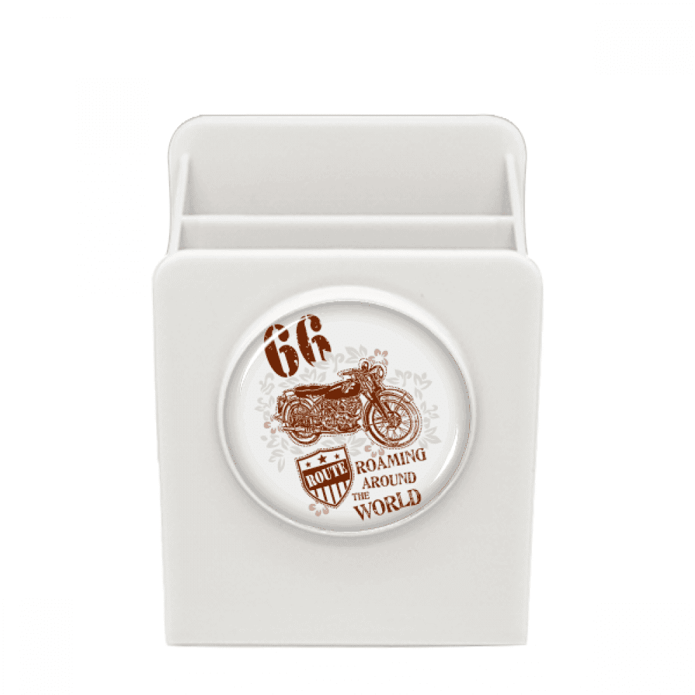 Motorcycle Flower Text Pattern Illustration Desk Pencil Holder Cup Pen ...