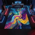 Abstract Swirl Area Rugs, Colorful Fluid Art Texture Carpet, Washable ...