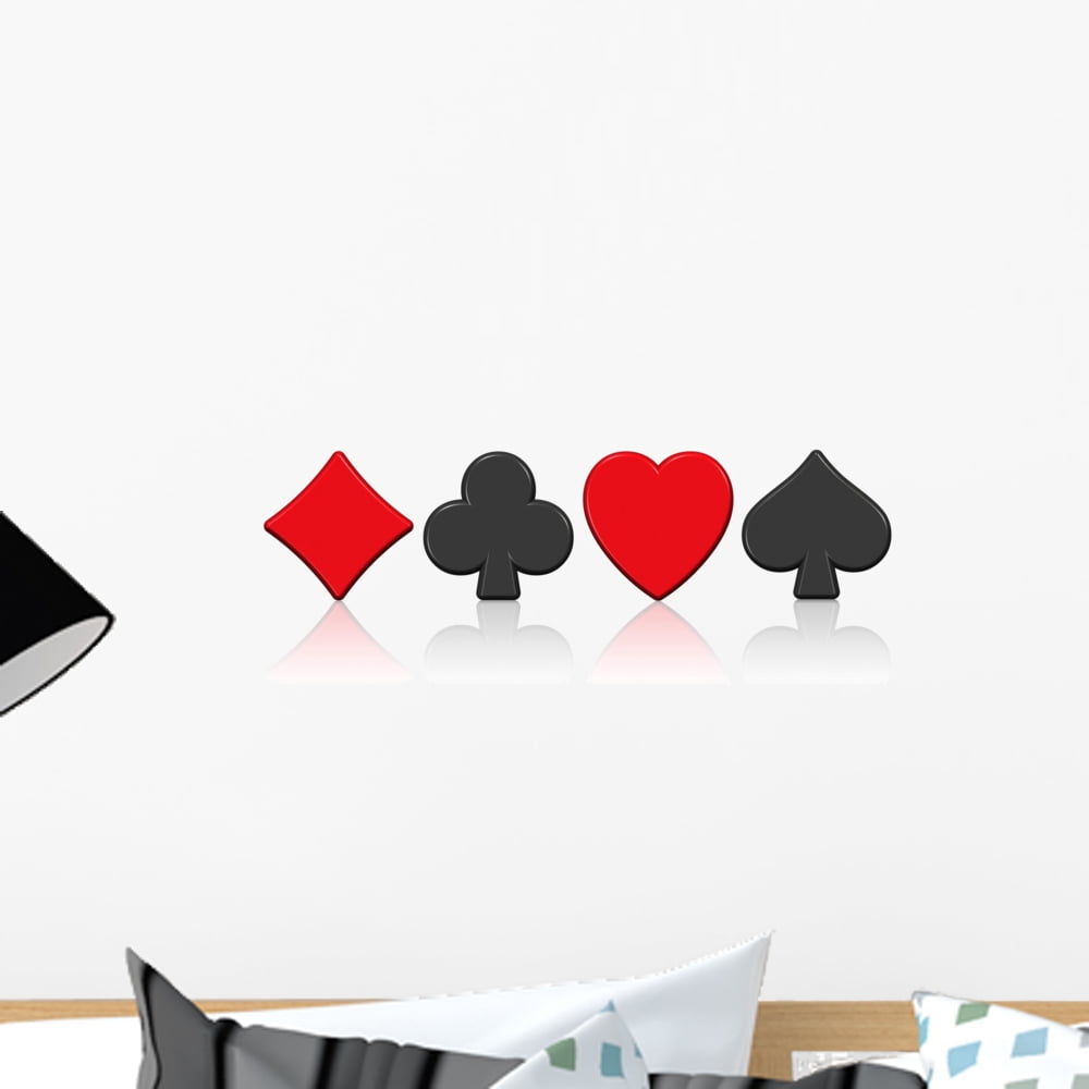 Set Four Symbols Poker Wall Decal by Wallmonkeys Peel and Stick Graphic ...