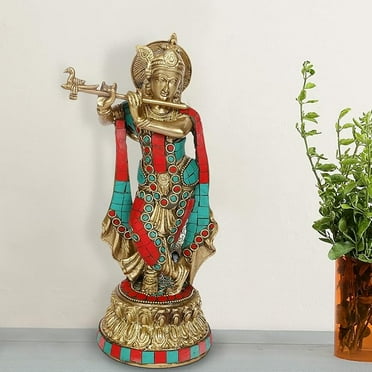 Brass Virat Roop of Lord Vishnu Statue 3186g, Large Vishnu Krishna Idol ...