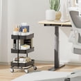 3 Tier Utility Rolling Cart, Heavy Duty Metal Rolling Cart with Wheels ...