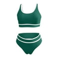 Biztdjrk Womens High Waisted Bikini Sets Sporty Two Piece Swimsuits Fashion Color Block Cheeky