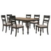 Phelps Rectangular Trestle Dining Set Antique Noir and Beige - Walmart.com